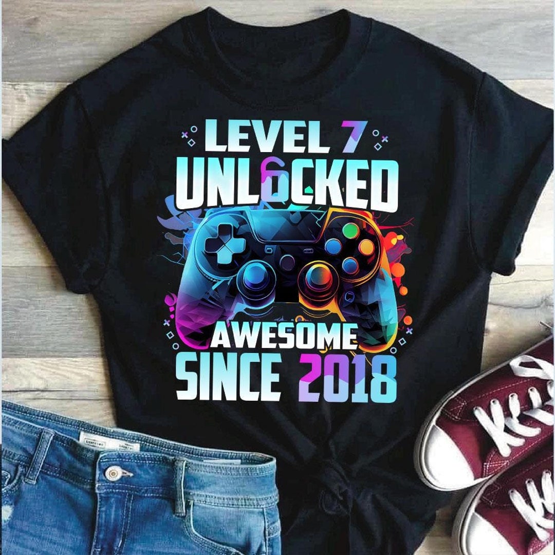 Level 7 Unlocked Png, Video Games Birthday PNG, Awesome Since Video ...