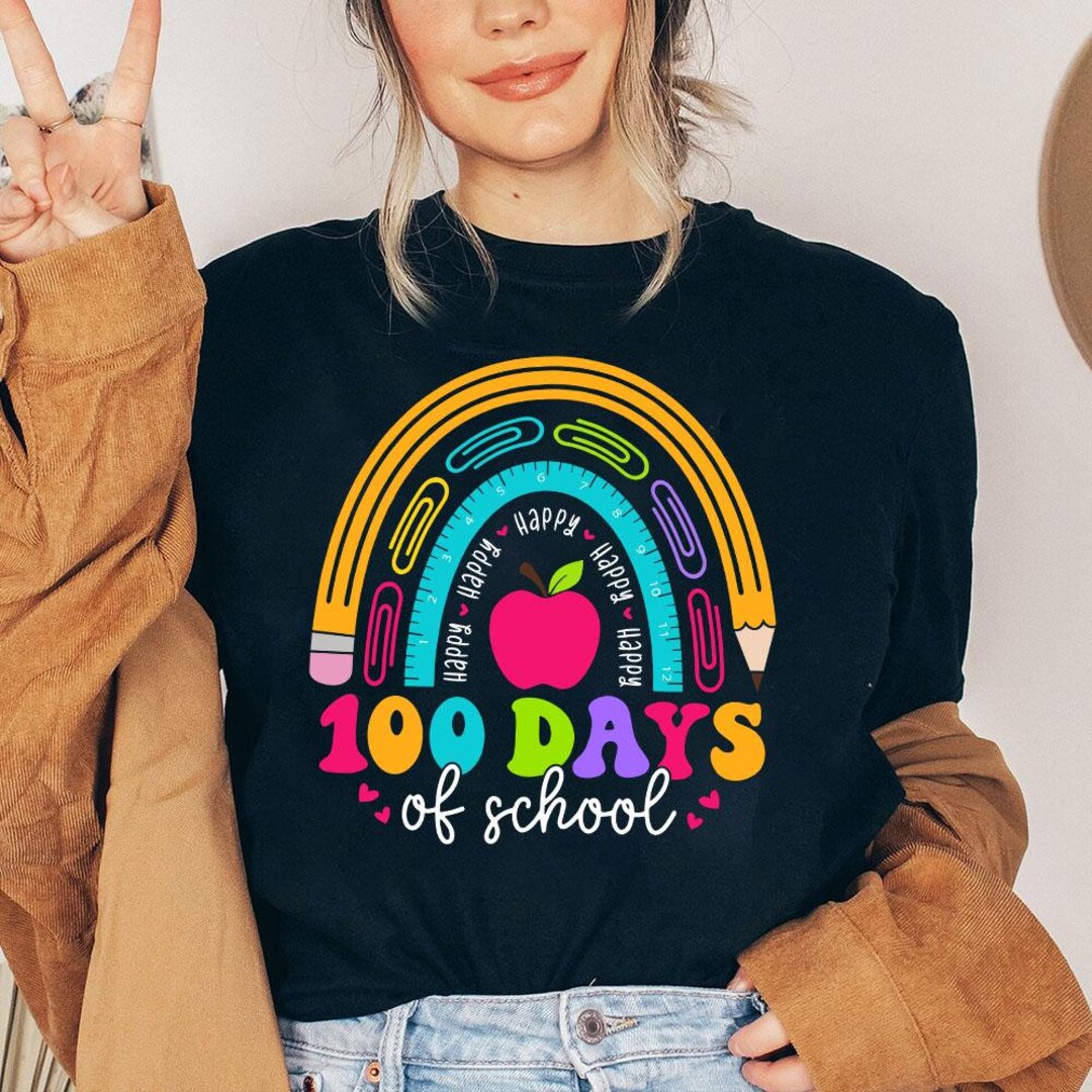 Happy 100th Day of School Png, 100 Days of School Png, Retro 100 Days ...