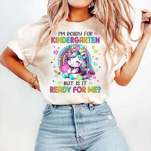 Back to School PNG Shirt Design, I'm Ready for Kindergarten but is It ...
