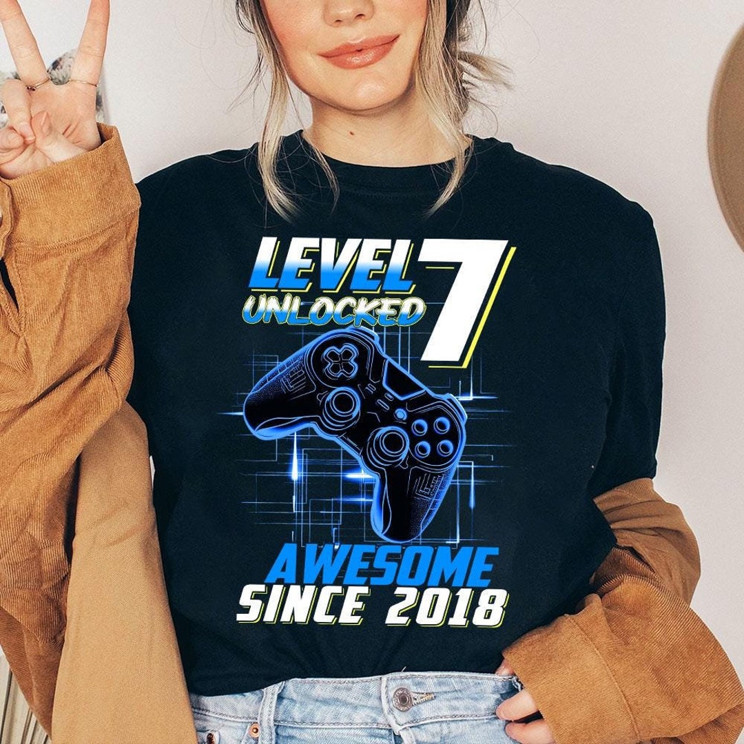 Level 7 Unlocked Png, Video Games Birthday PNG, Awesome Since Video ...