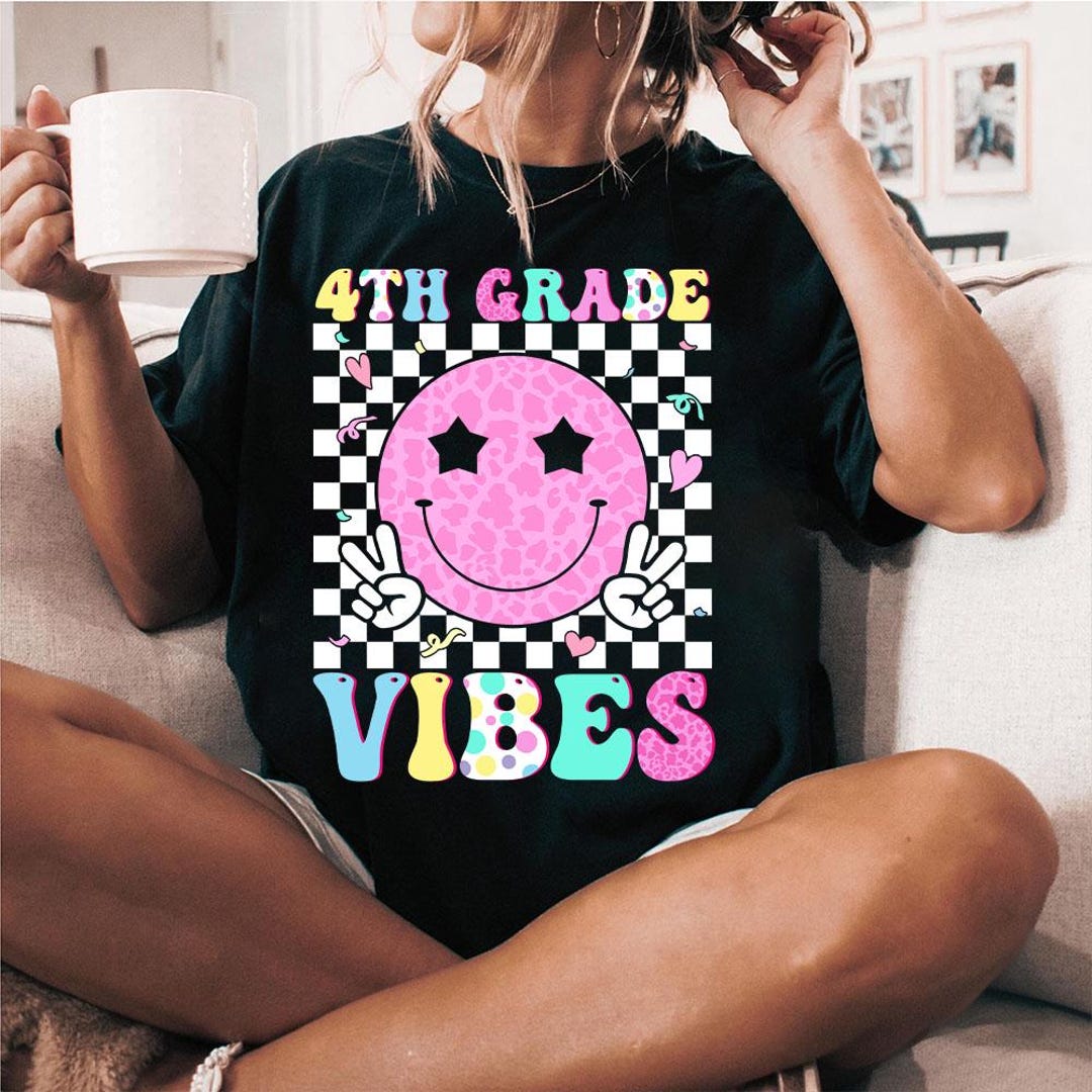 4th Grade Vibes Smile Face Png, Back to School Fourth Grade PNG, Fourth ...