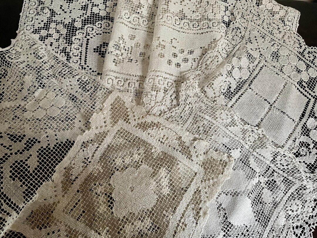 Collection of Vintage Filet Lace Mats and Runner - Etsy