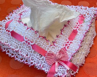 Lace Tissue Box Cover - Etsy