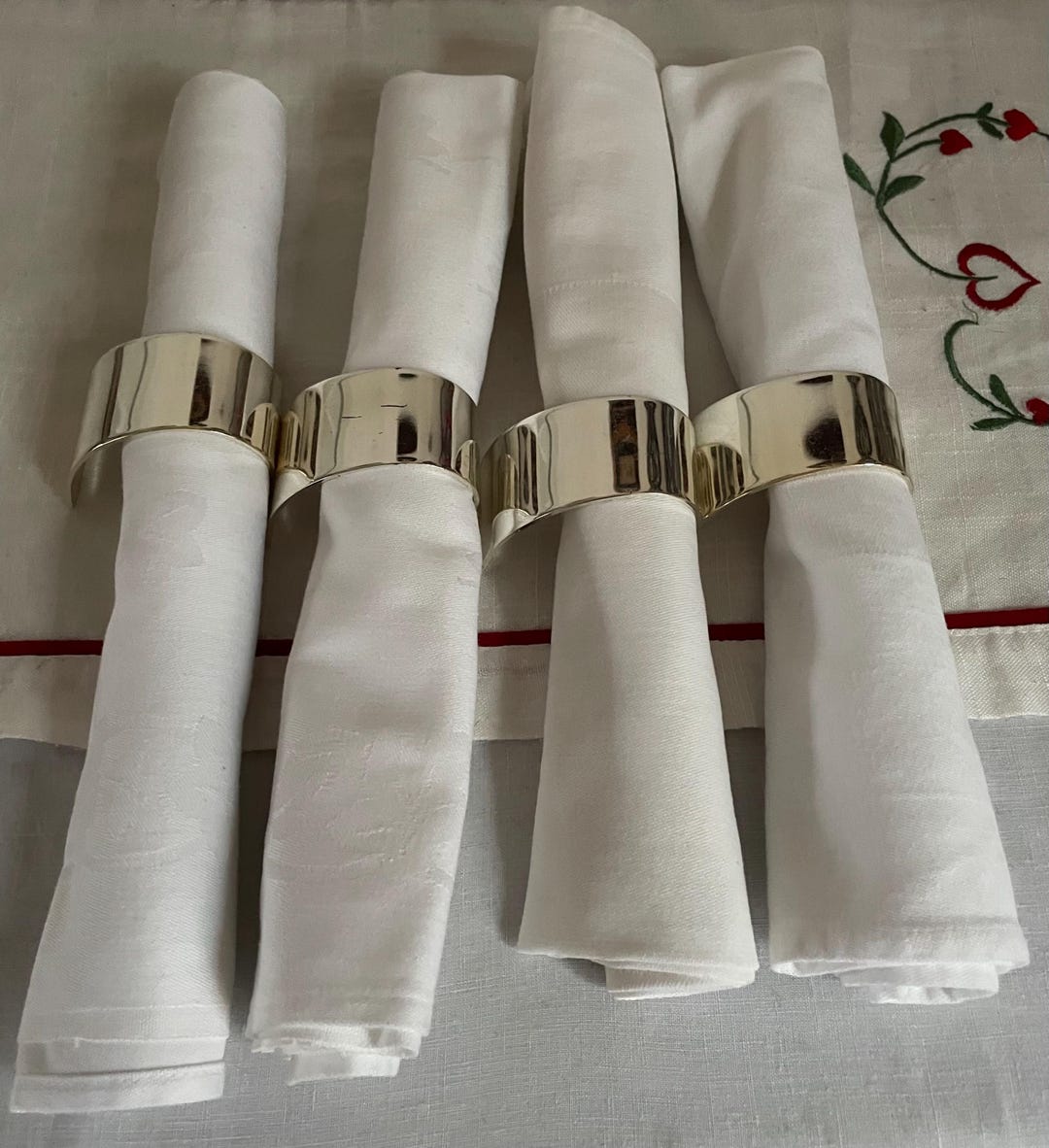 Vintage Napkins and Napkin Rings - Etsy