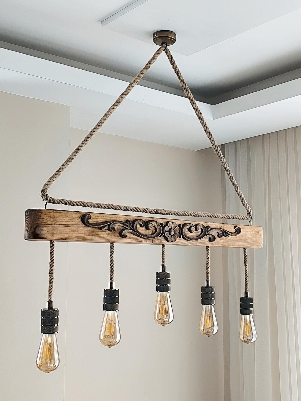 Rustic Light Fixture - Hanging Light - Rustic Lighting - Industrial ...