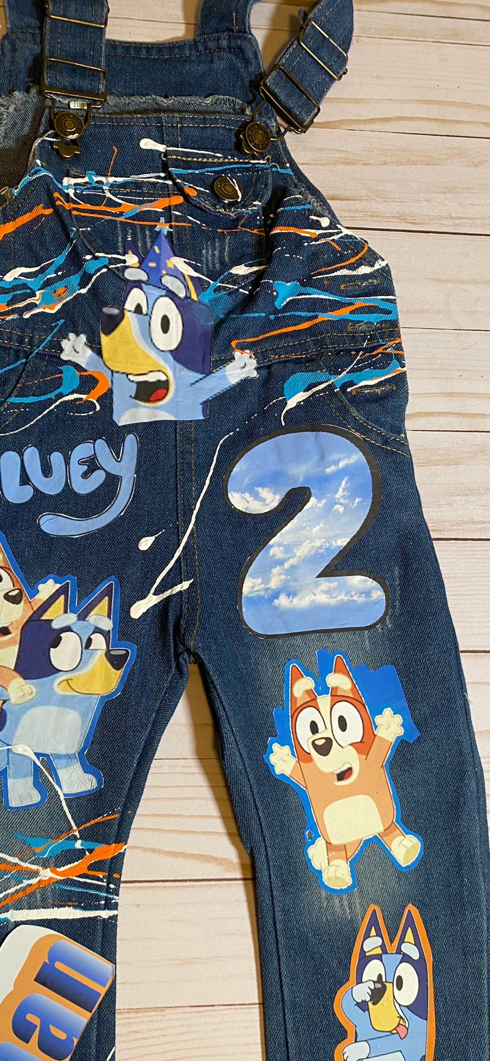 Bluey Birthday Overalls, Custom Overalls, Shirt and Overall Set, Any ...