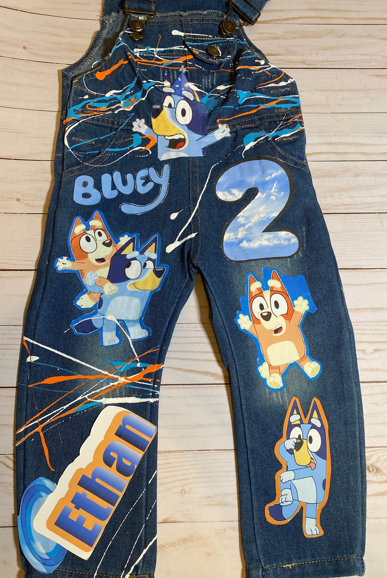 Bluey Birthday Overalls, Custom Overalls, Shirt and Overall Set, Any ...