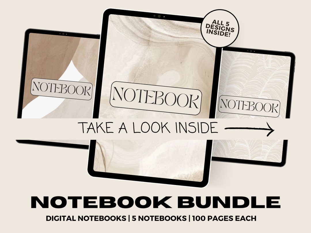 Digital Notebook, Aesthetic Notebook, Beige Notebook, Cute Notebooks ...