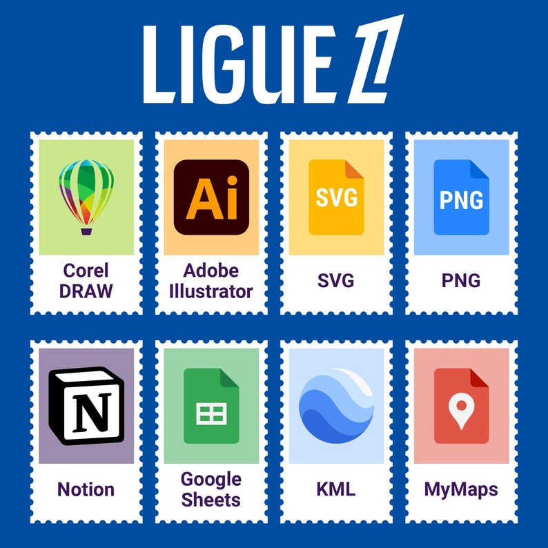 All Time Ligue 1 Football Club Logos Bundle, Data & Map | Svg, Png, Ai ...