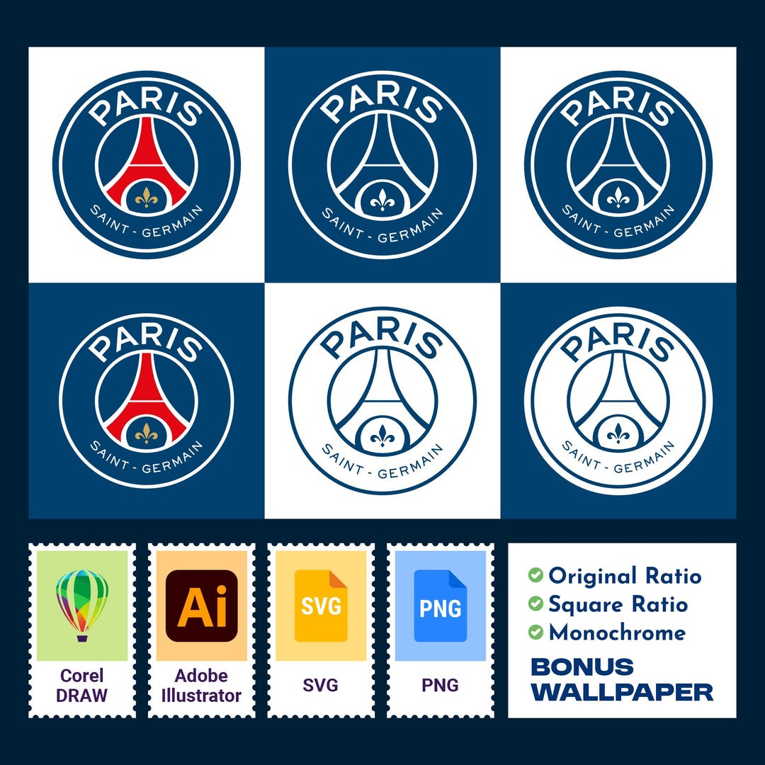 Paris Saint-germain (PSG) Svg, Png, Ai, Cdr | PSG Logo & Wallpaper ...