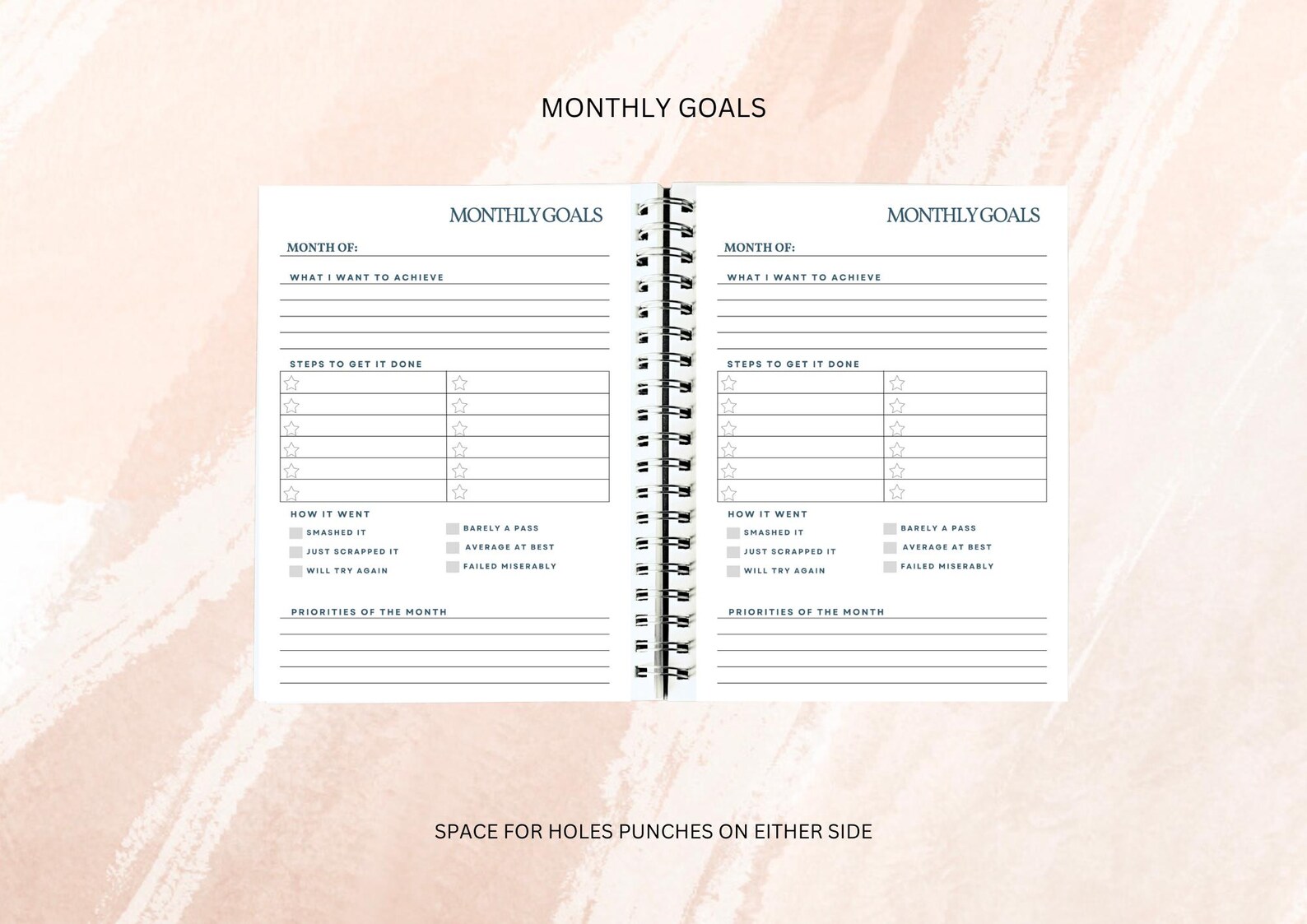 Monthly Goals Tracker, Goal Progress Tracker, Goal Setting Worksheet ...