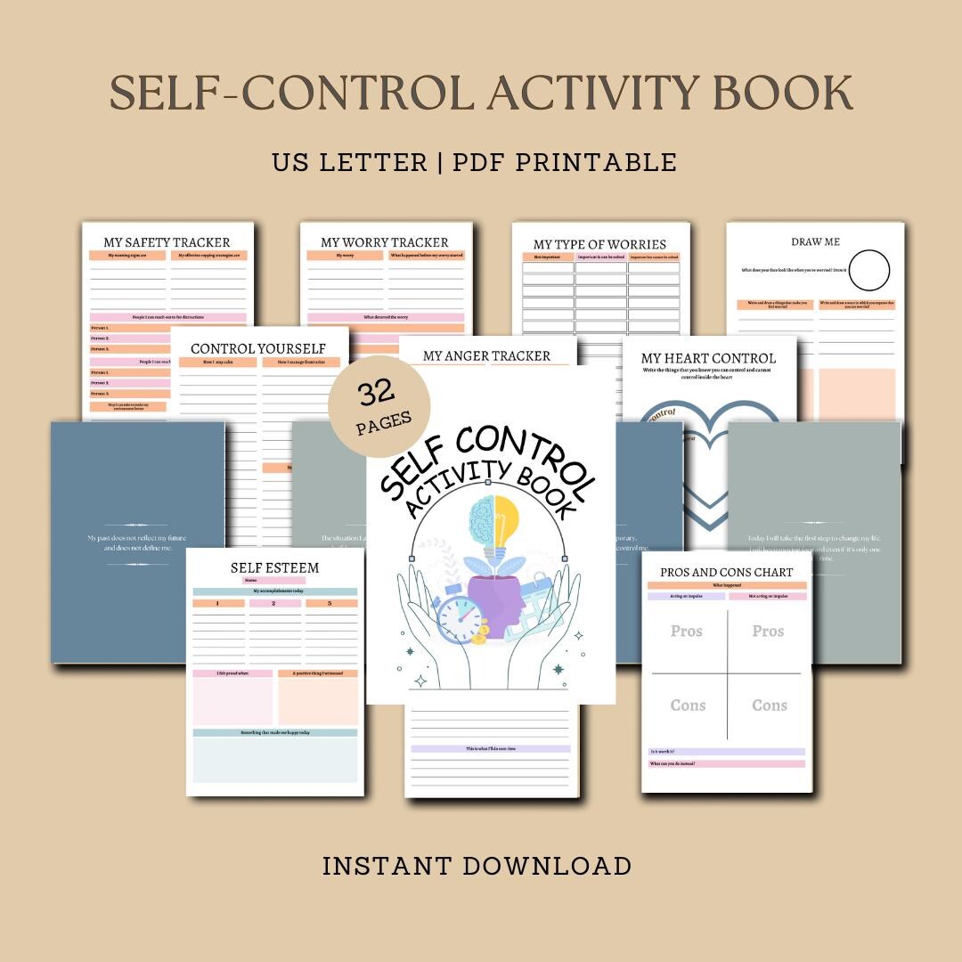 Self-control Activity Book Journal Inserts Planner Notebook Inserts ...