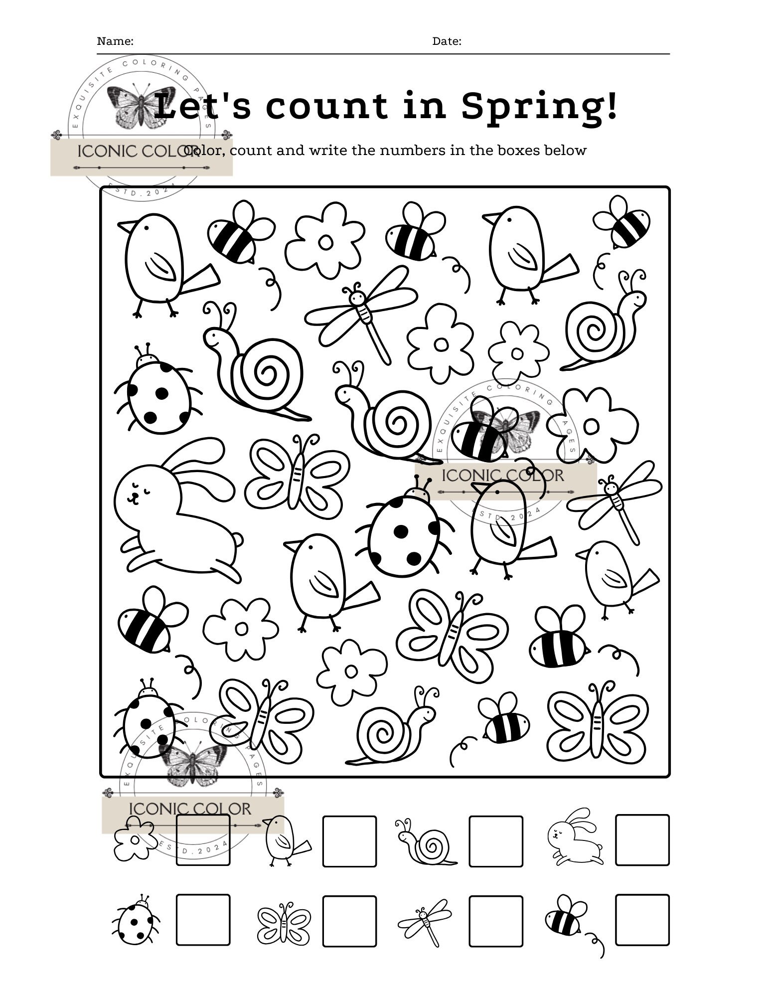 Seasonal Counting and Coloring DIGITAL Download & Print - Etsy