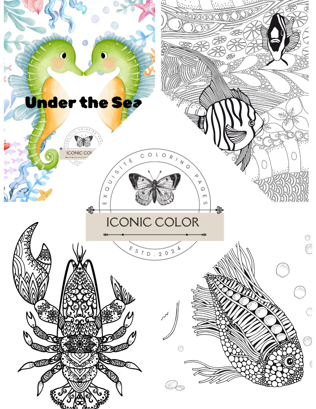 Under the Sea Coloring Book 10 Pages DIGITAL Download & Print - Etsy