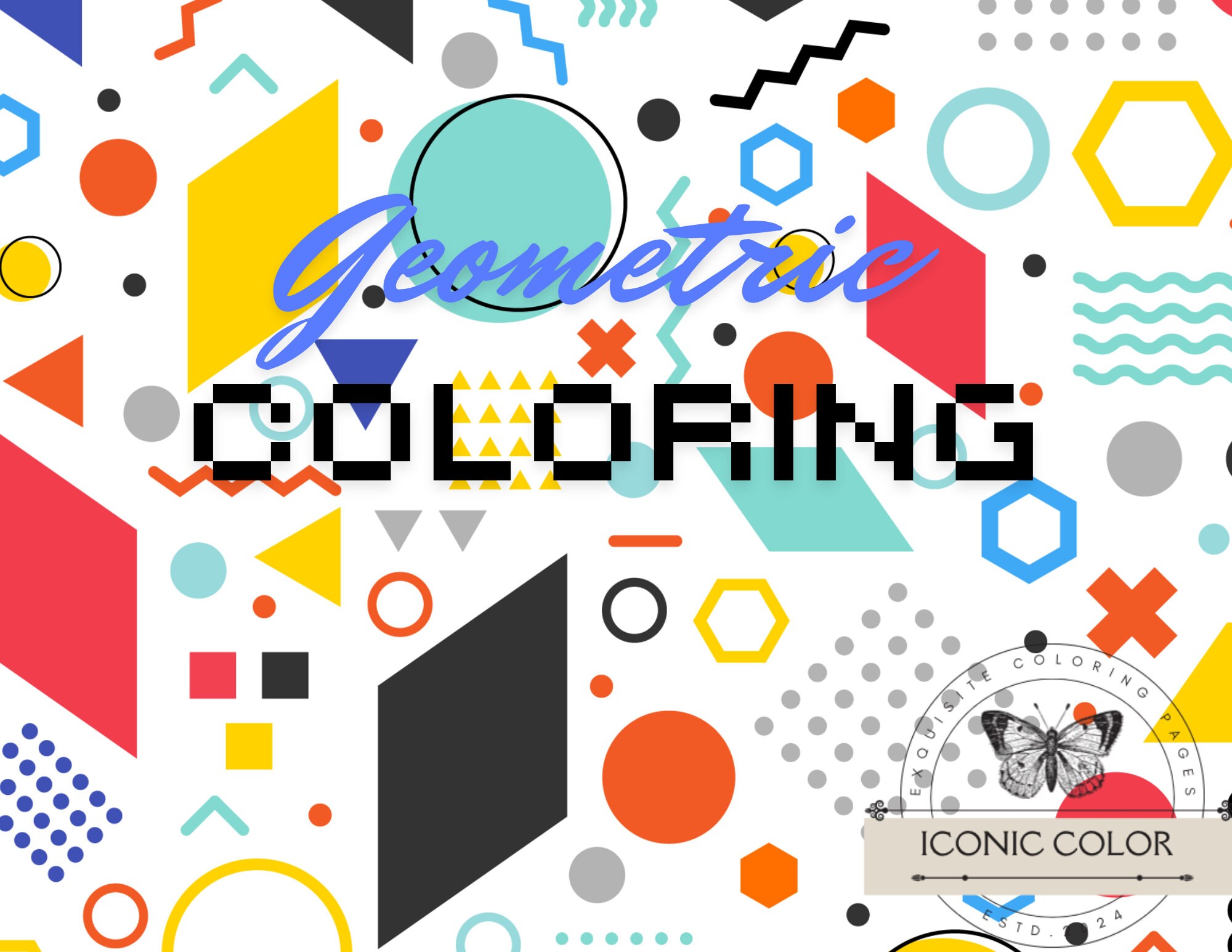 Geometric Coloring Book 10 Pages DIGITAL Download & Print - Etsy