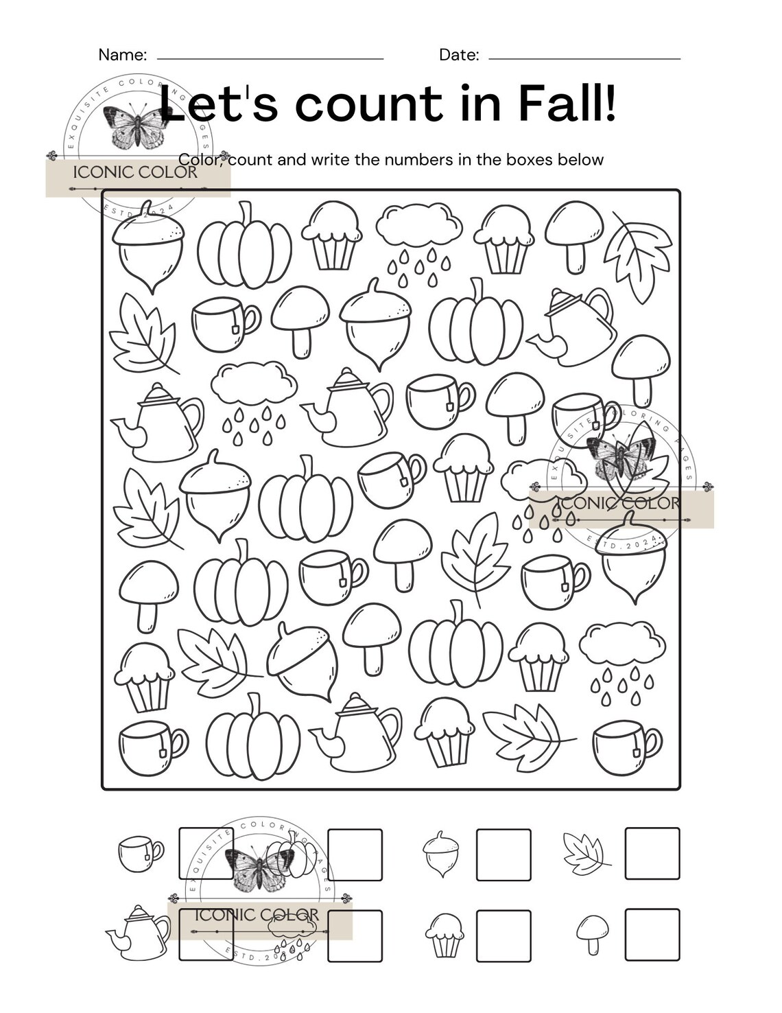 Seasonal Counting and Coloring DIGITAL Download & Print - Etsy