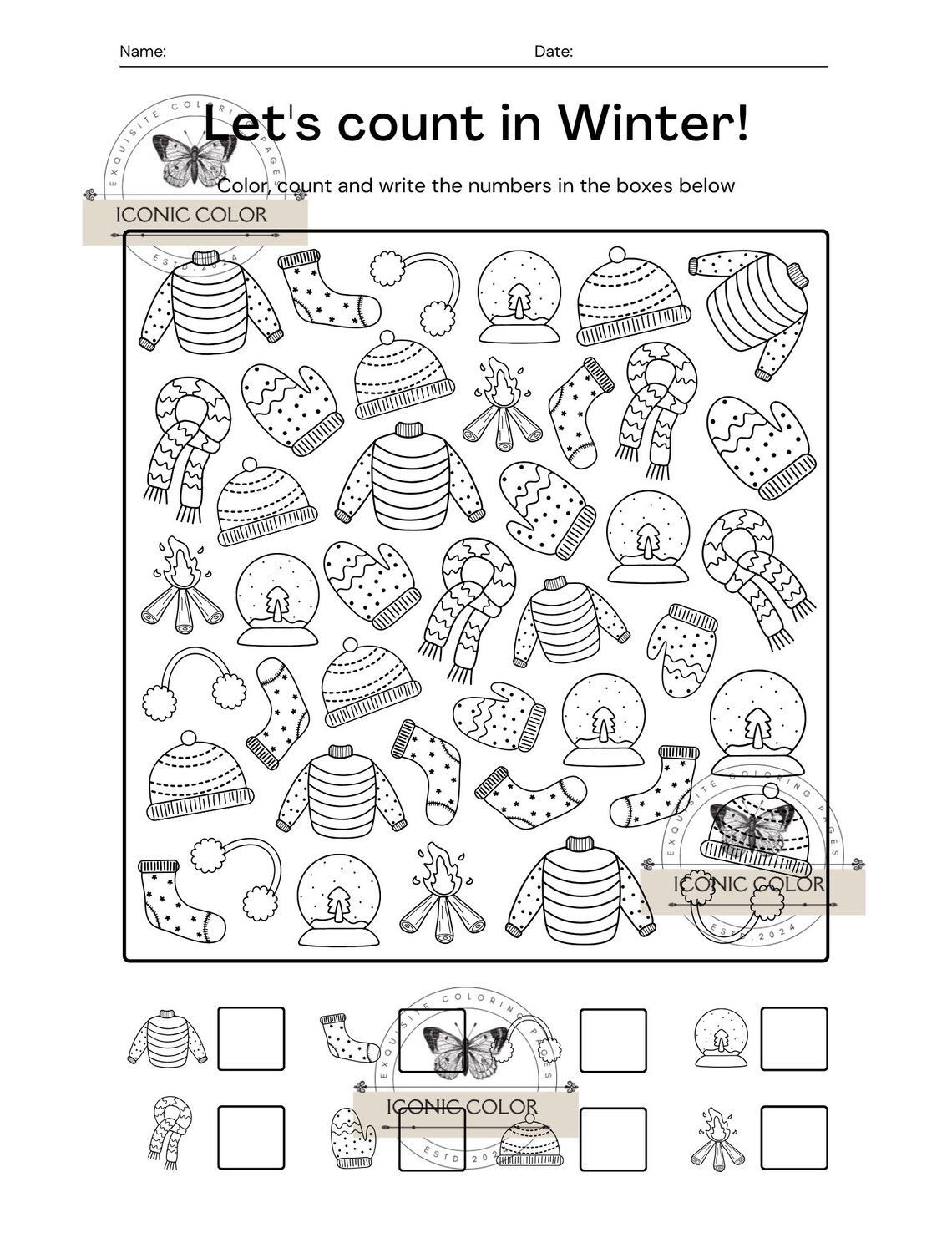 Seasonal Counting and Coloring DIGITAL Download & Print - Etsy
