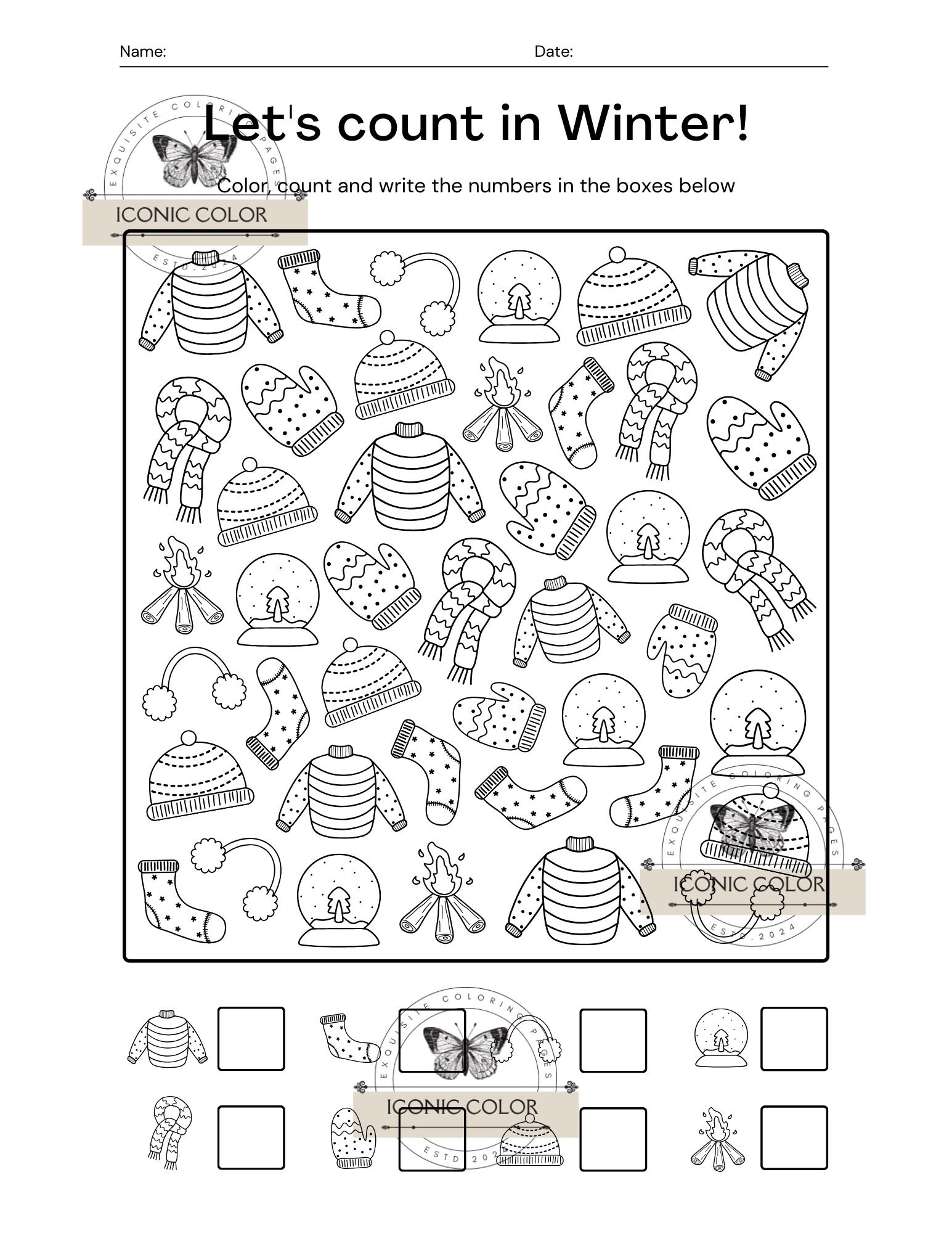Seasonal Counting and Coloring DIGITAL Download & Print - Etsy