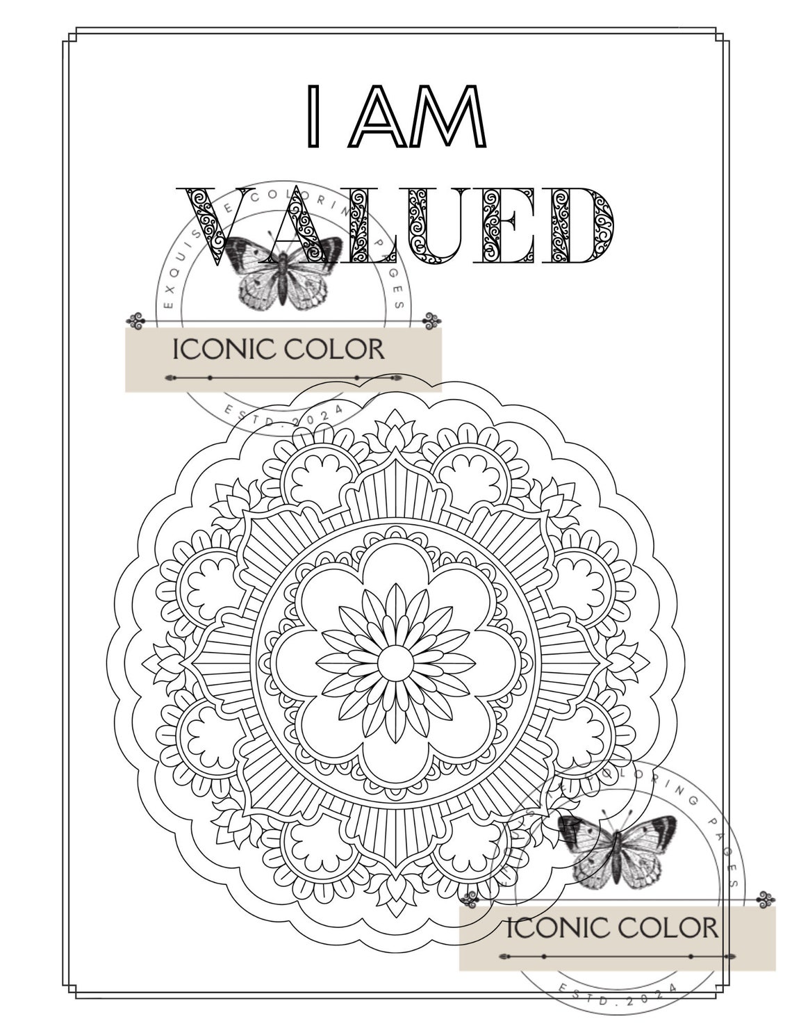 Affirmation Mandala Coloring Pages 45 Pages DIGITAL Download & Print - Etsy