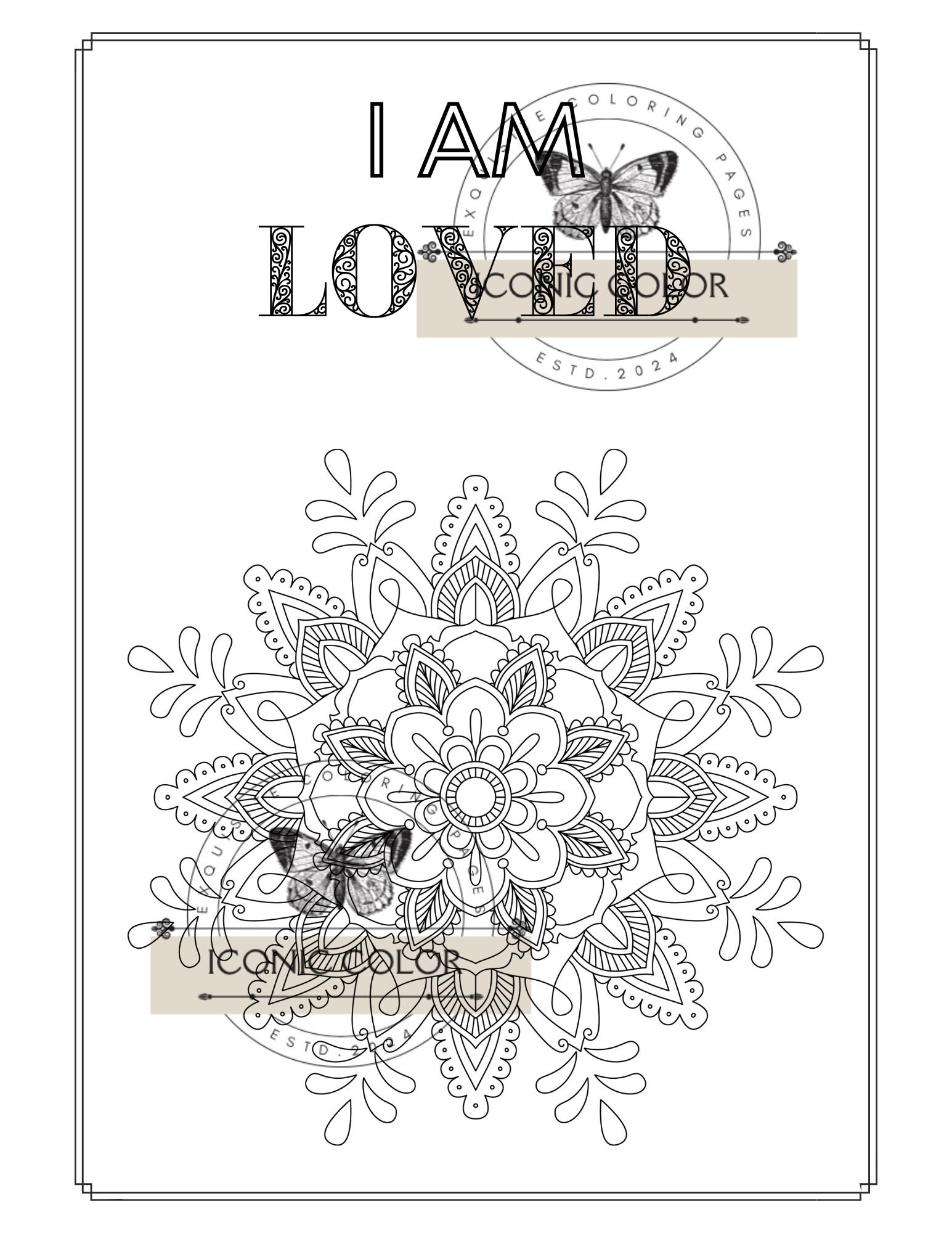 Affirmation Mandala Coloring Pages 45 Pages DIGITAL Download & Print - Etsy