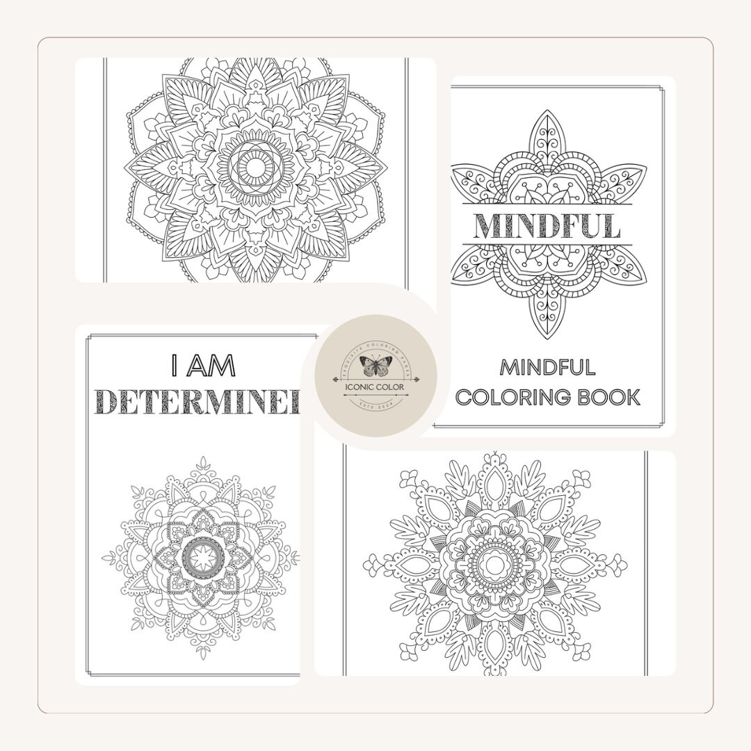 Affirmation Mandala Coloring Pages 45 Pages DIGITAL Download & Print - Etsy