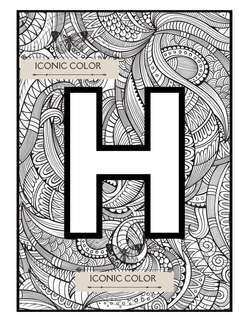 Geometric Alphabet Coloring Pages 26 Pages DIGITAL Download & Print - Etsy
