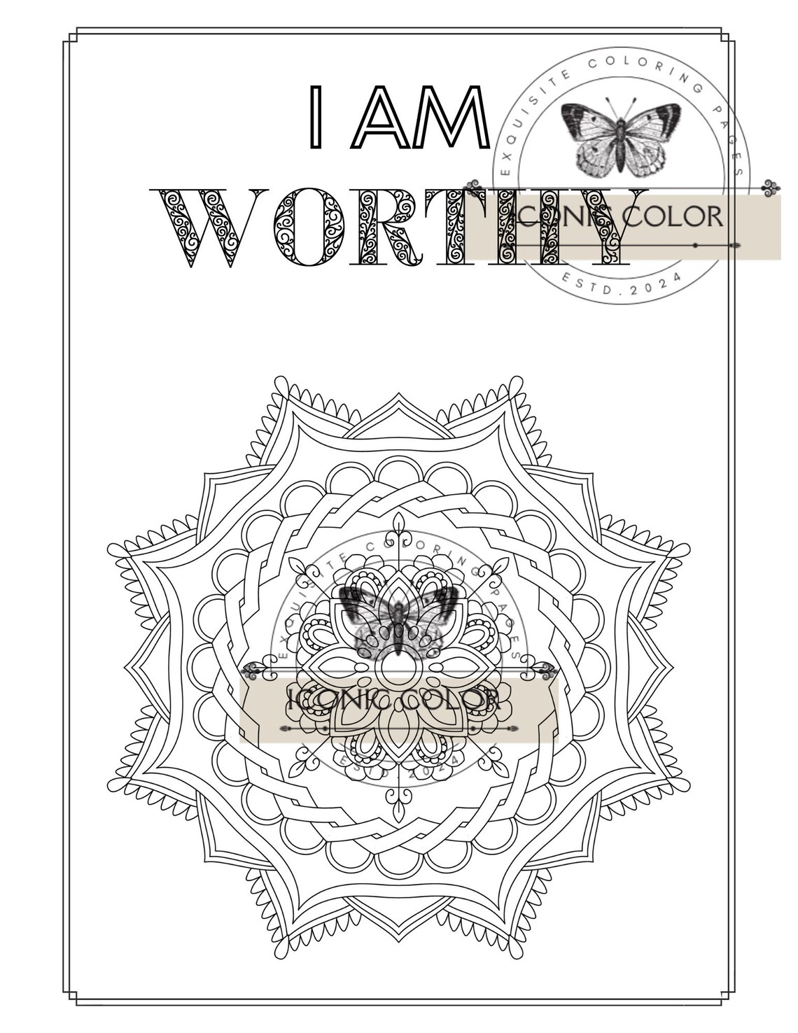 Affirmation Mandala Coloring Pages 45 Pages DIGITAL Download & Print - Etsy