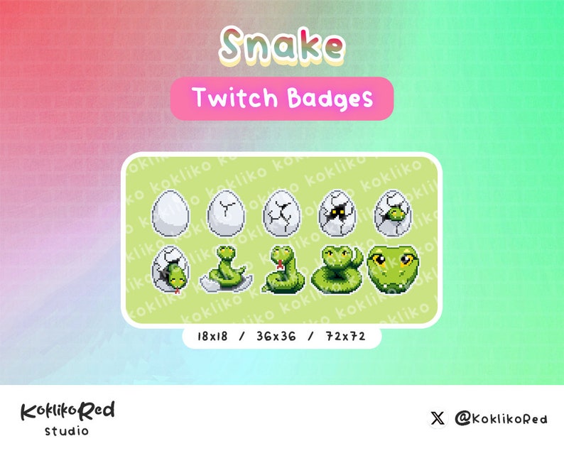 Snake Egg Hatching Twitch Badges 10 Subscriber Badges for Streaming on ...