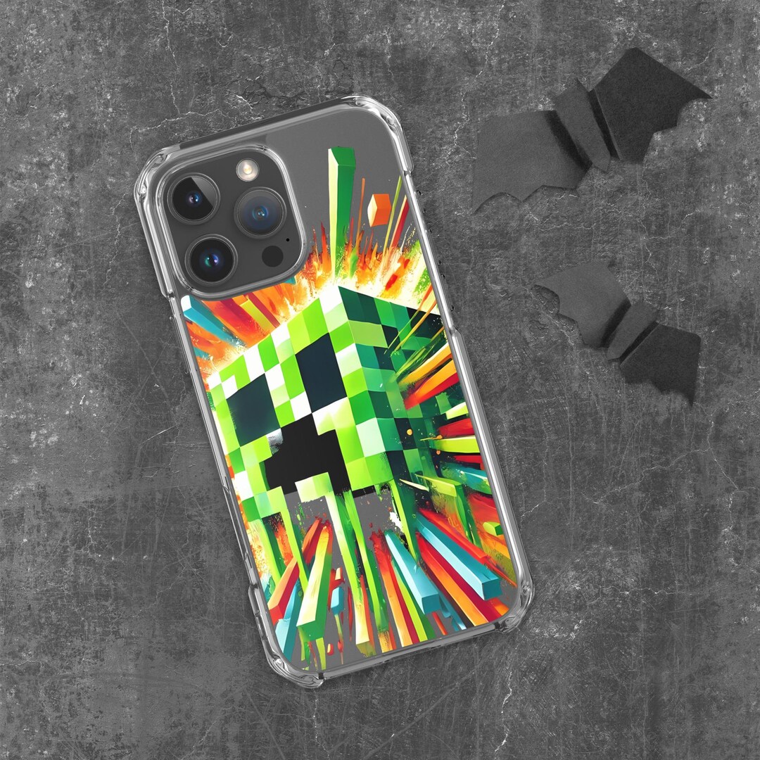 Minecraft Creeper iPhone Case - Pixel Gamer Phone Cover for iPhone 13 ...