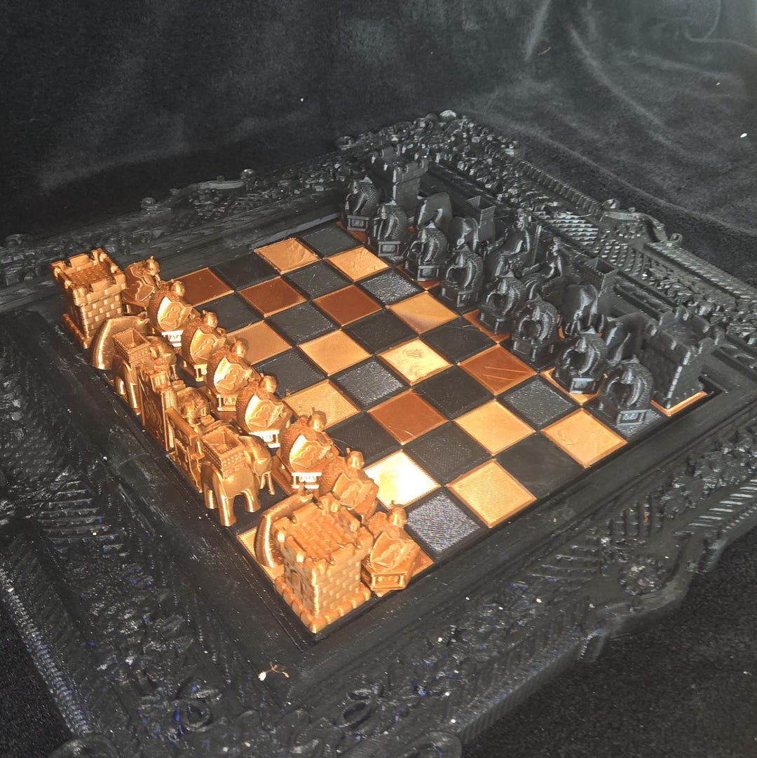 Custom Luxury Chess Set ,copper-noir Traditionnal Chessboard Replica ...