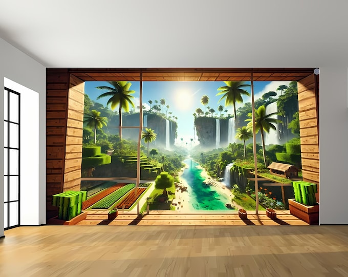 Custom Minecraft Adventure Wall Mural Self-adhesive, Easy Install ...