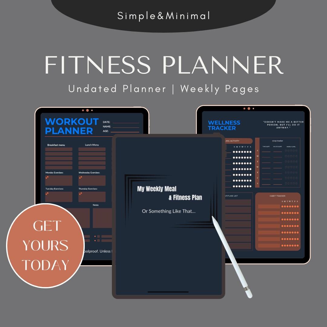 My Weekly Meal & Fitness Planner | Digital Health Tracker | Printable ...