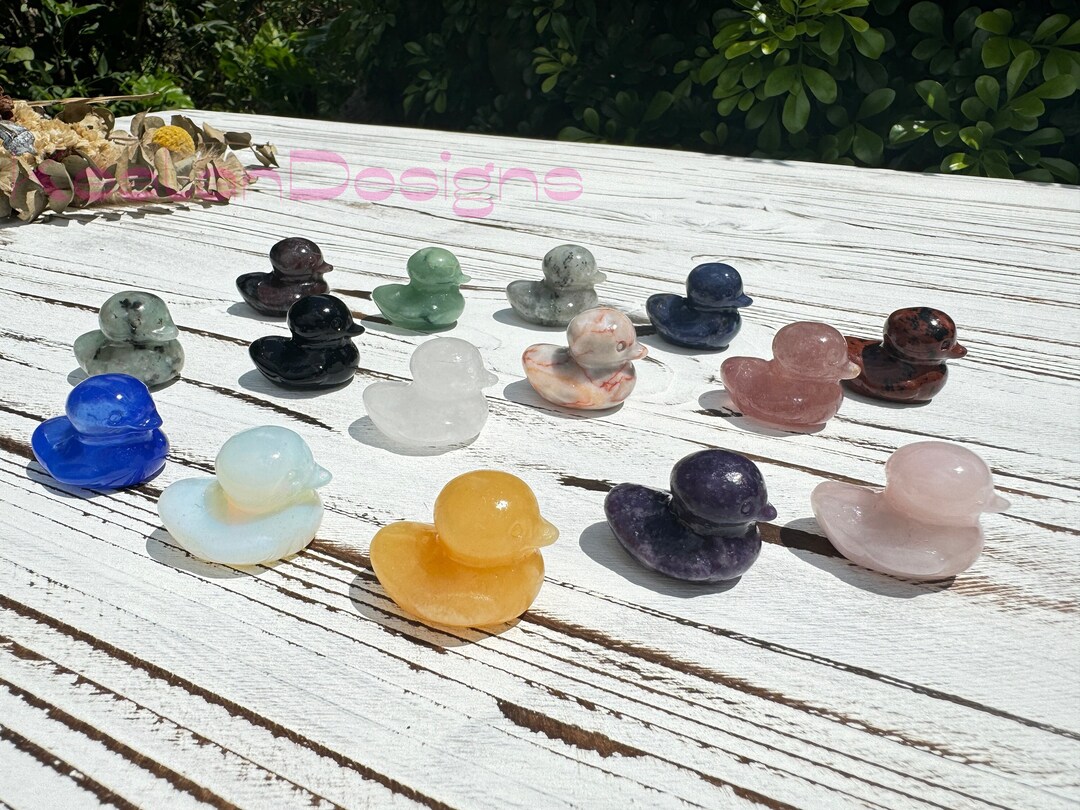 3cm Crystal Duck Figurine: Natural Gemstone Carving, Healing Stone - Etsy