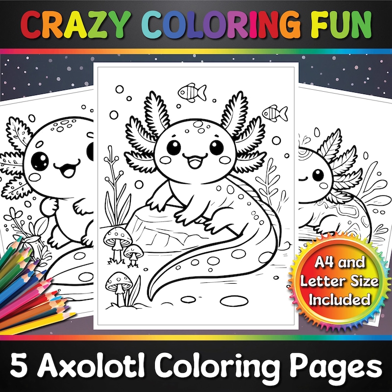 Axolotls Coloring Book - Etsy