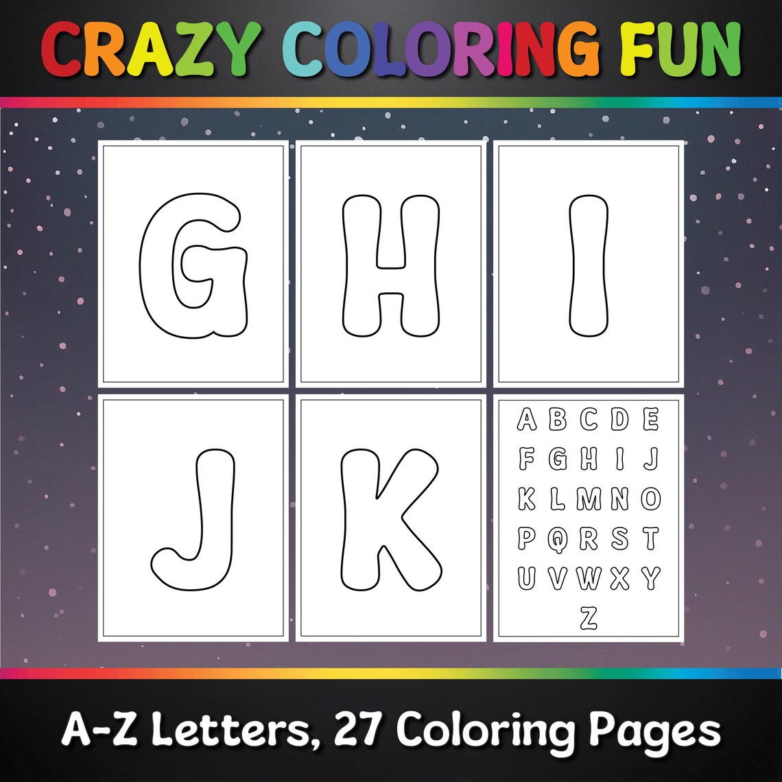 A-Z Letters, Printable Coloring Pages, 27 Pages, A4 & Letter Size, PDF ...