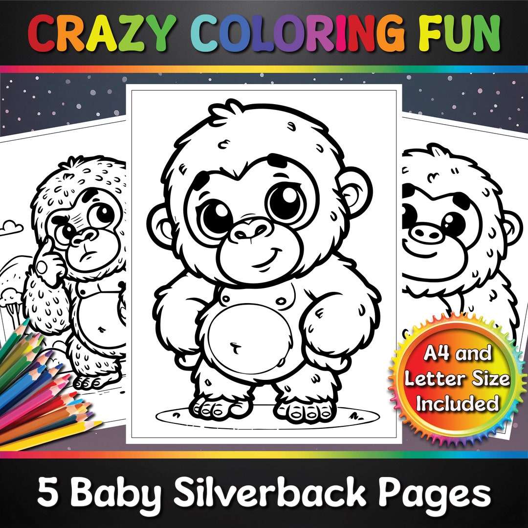 Silverback Adventures Printable Coloring Pages, 5 Pages, A4 & Letter ...