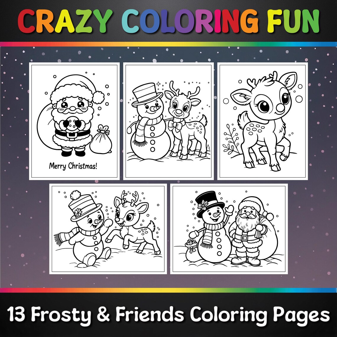 Frosty and Friends Printable Coloring Pages, 13 Pages, A4 & Letter Size ...