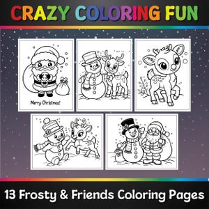 Frosty and Friends Printable Coloring Pages, 13 Pages, A4 & Letter Size ...