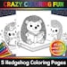 Hedgehog Adventures Printable Coloring Pages, 5 Pages, A4 & Letter Size ...