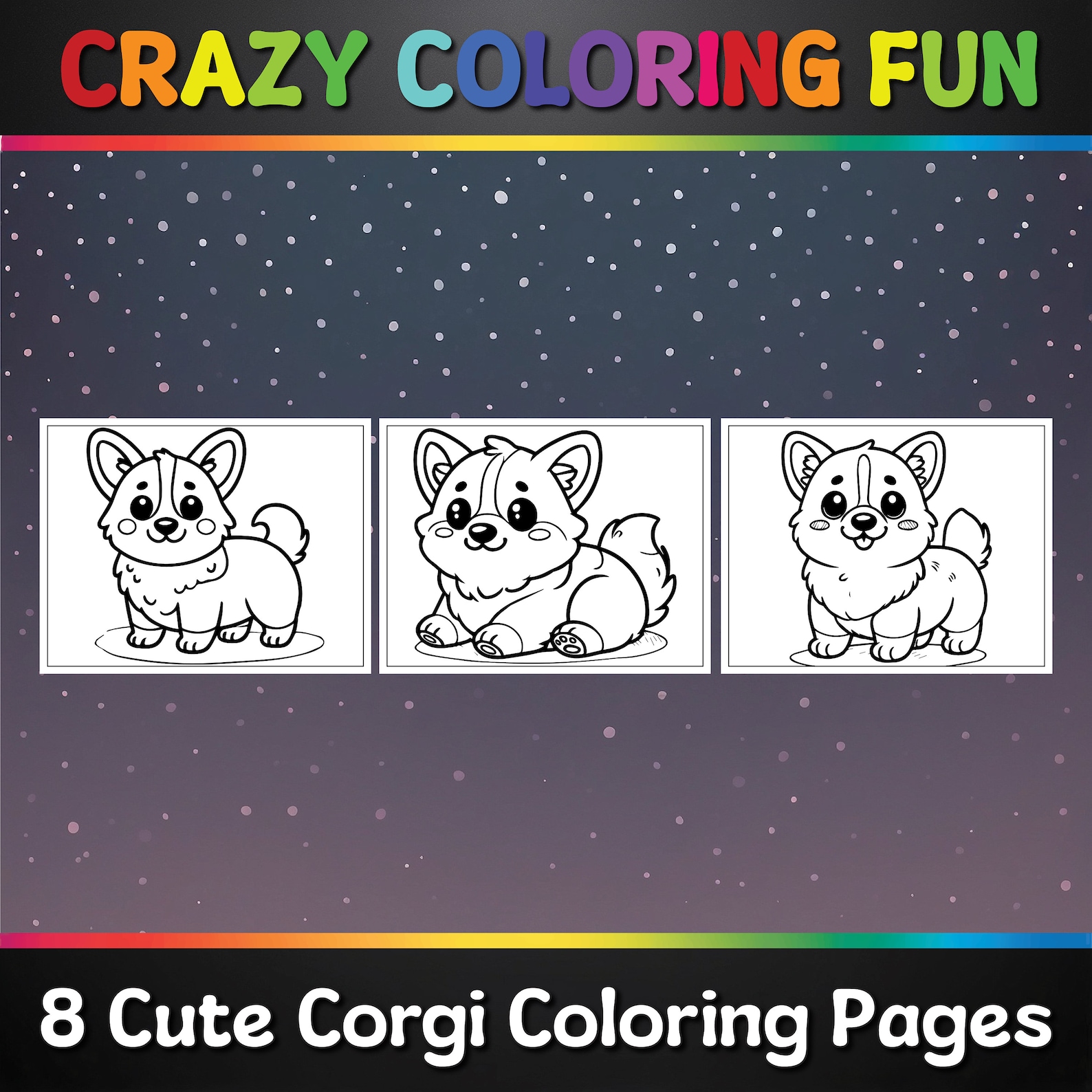 Cute Corgi Adventures Printable Coloring Pages, 8 Pages, A4 & Letter ...
