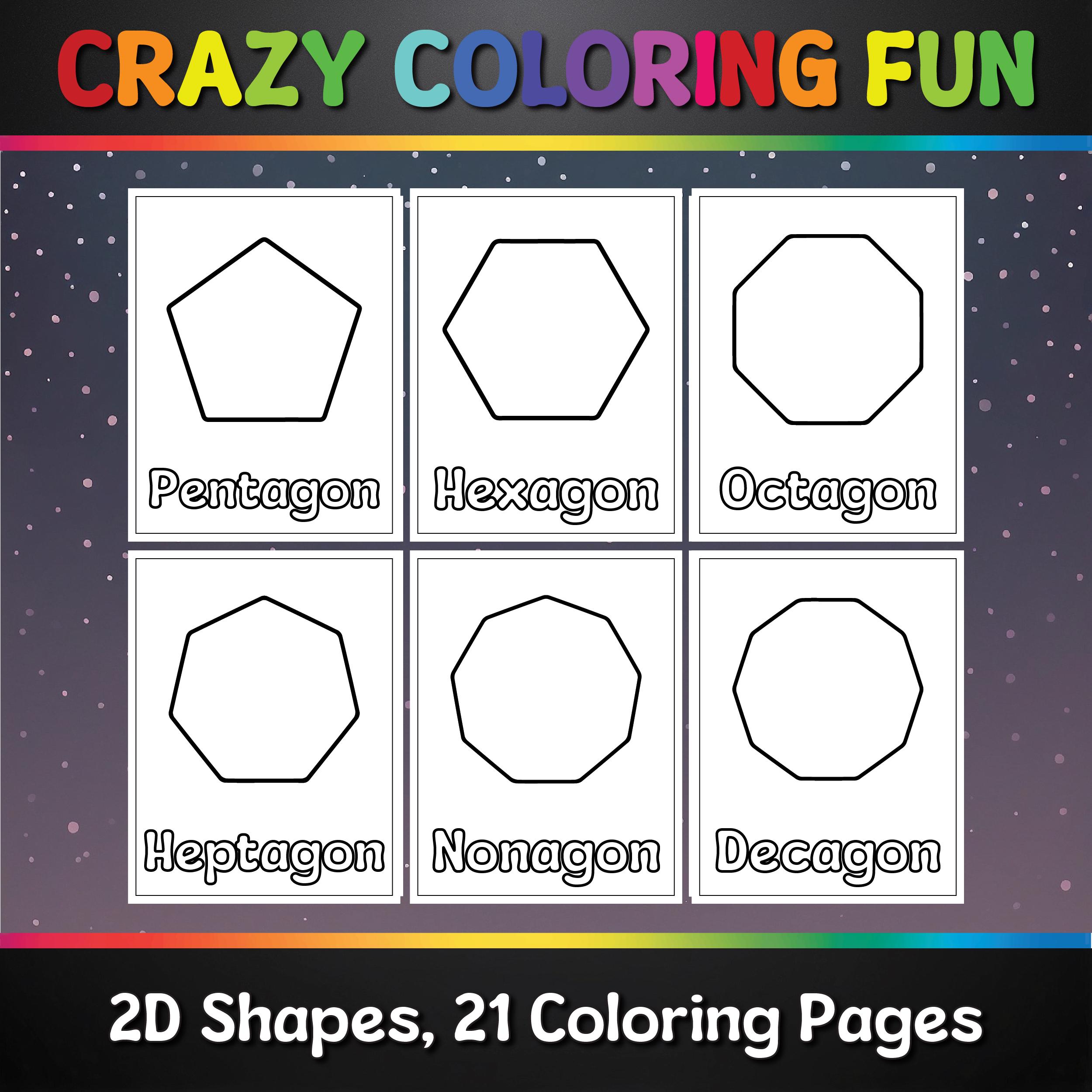 2D Shapes Coloring Pages: Kids Educational Worksheet (PDF) - Etsy