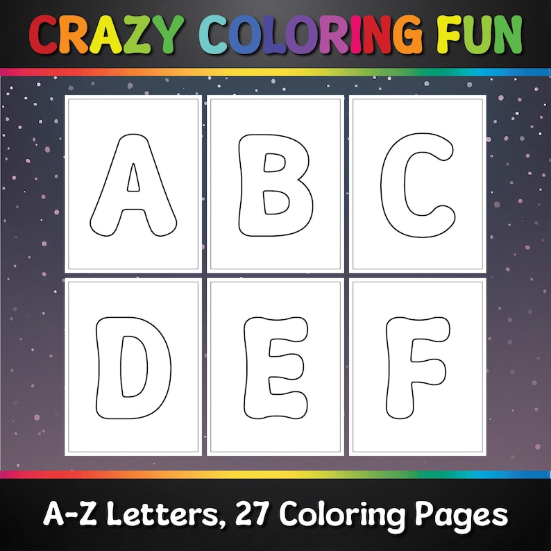 A-Z Letters, Printable Coloring Pages, 27 Pages, A4 & Letter Size, PDF ...