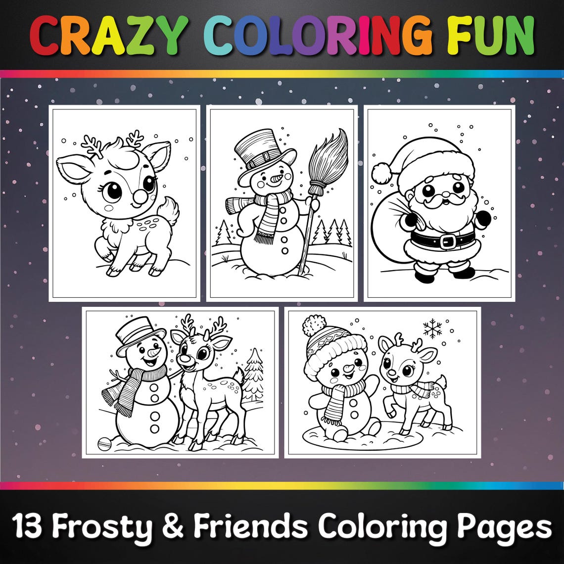 Frosty and Friends Printable Coloring Pages, 13 Pages, A4 & Letter Size ...
