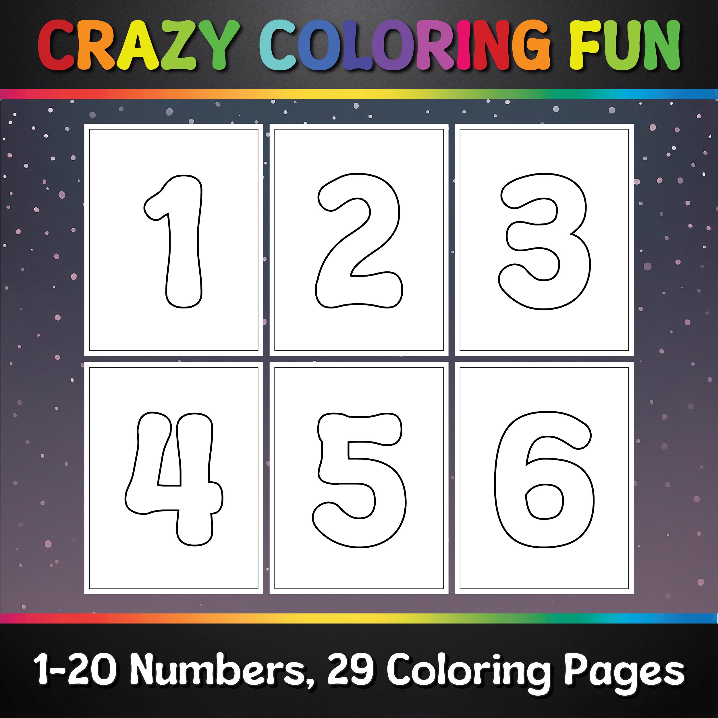 1-20 Numbers, Printable Coloring Pages, 29 Pages, A4 & Letter Size, PDF ...