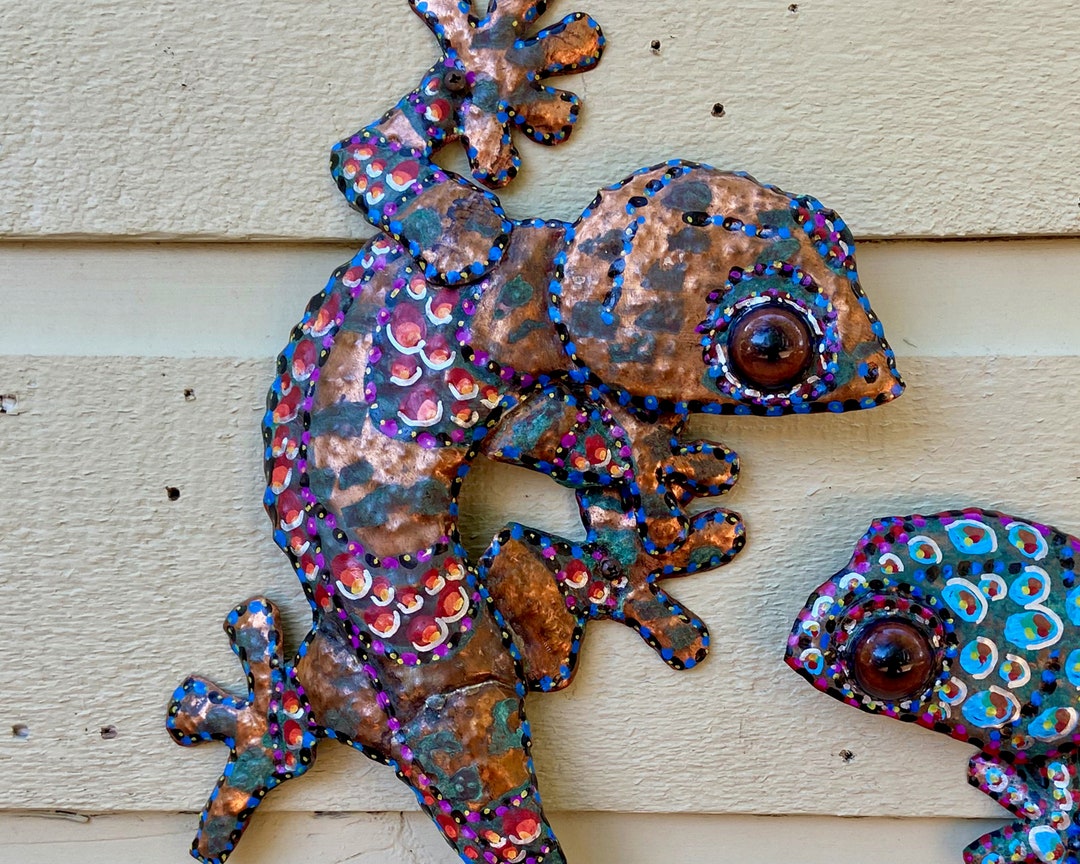 Tropical Gecko Lizard - Colores De La Jungla - Salvaged Copper Metal ...