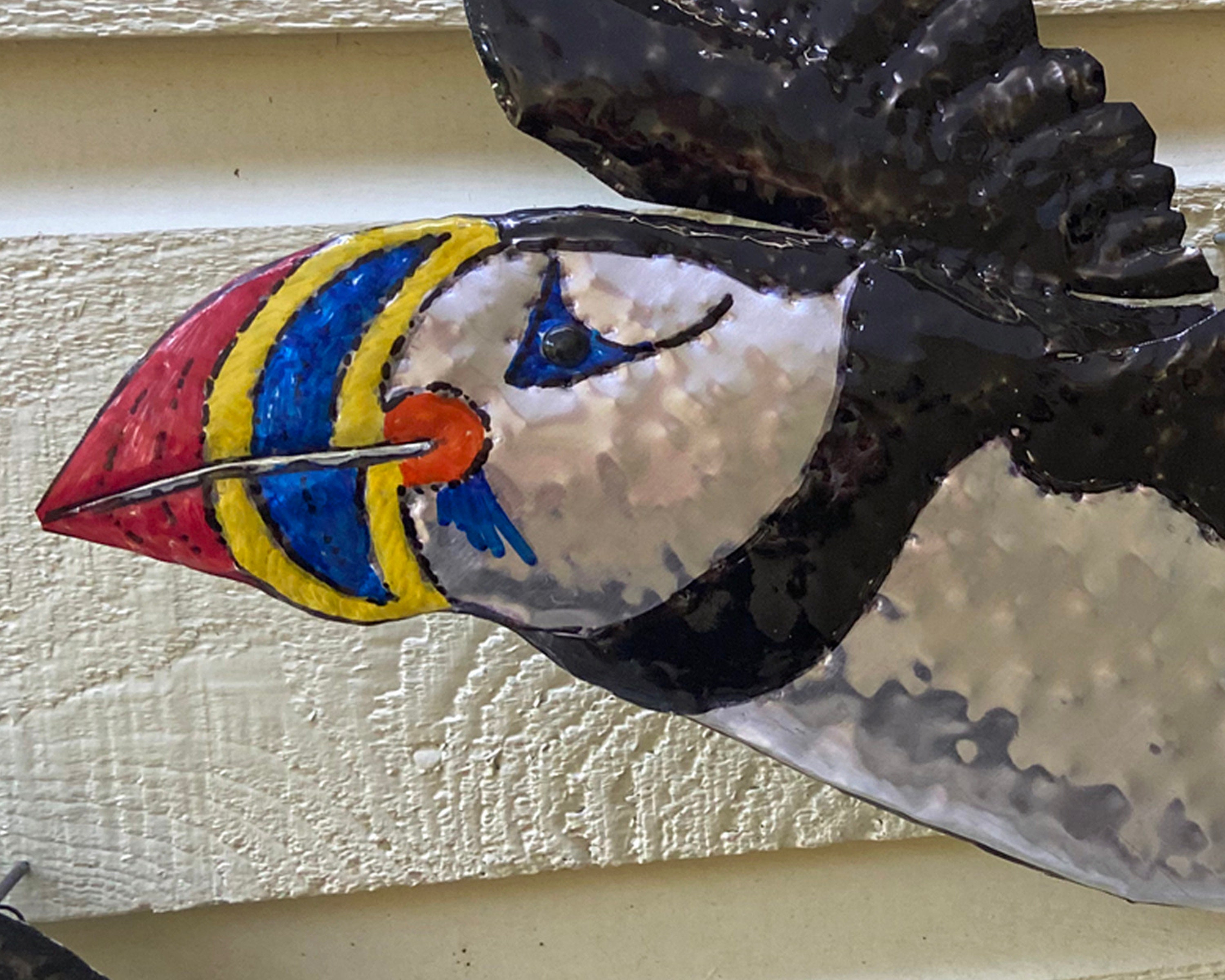 CUSTOM for You - Atlantic Puffin - Flying Aluminum Metal Seabird - Wall ...