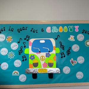Bulletin Board Kit Back to School Get in Gear for a Groovy Year Retro ...