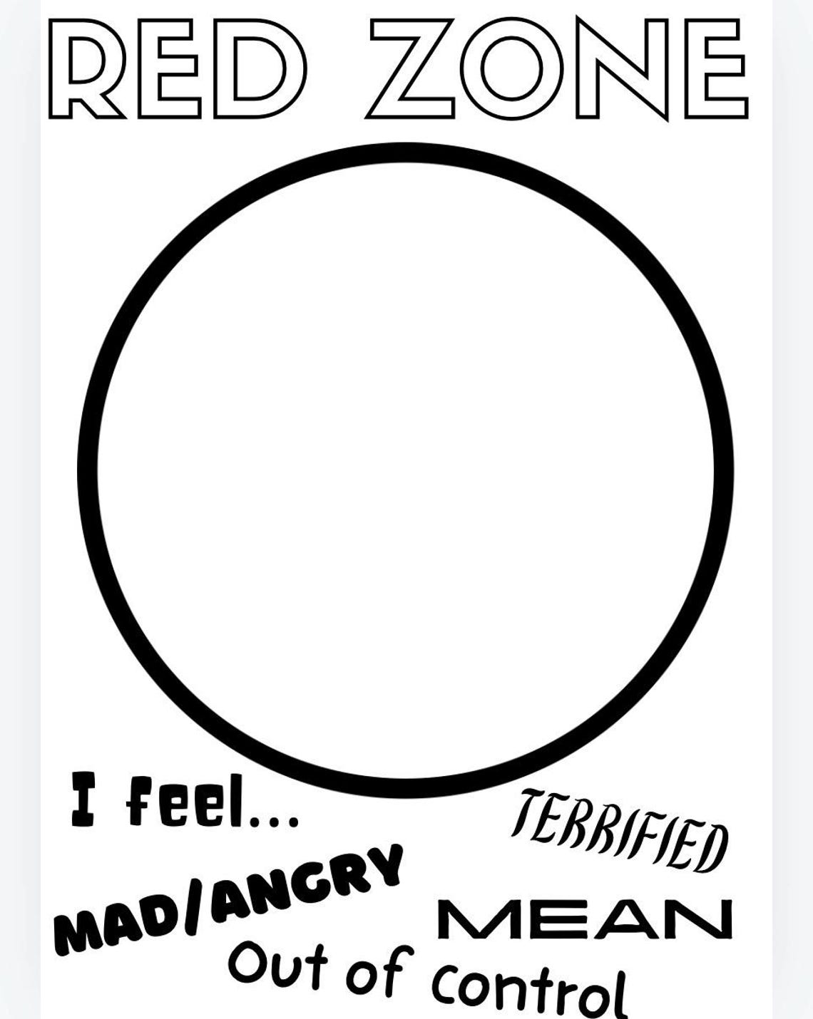 Zones of Regulation Fun Emoji Worksheets. Colouring Page, Art Project. Red, Yellow, Green and ...