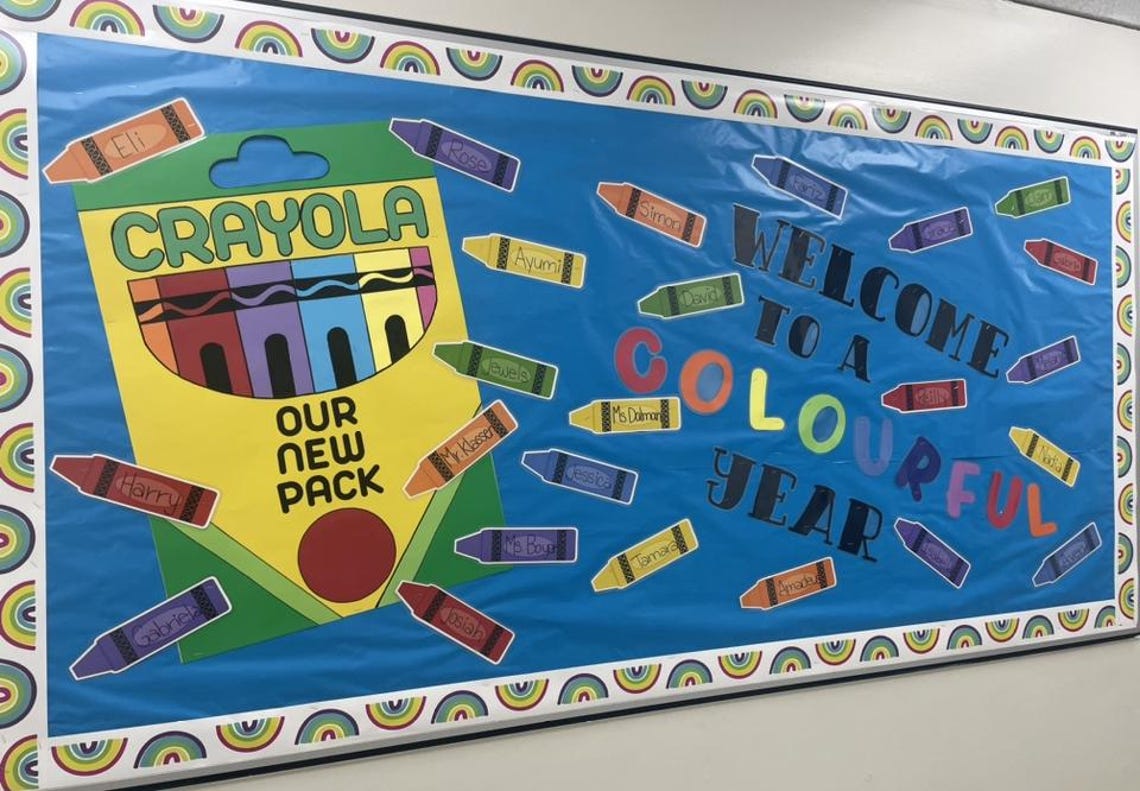 Bulletin Board Kit Back to School Welcome to a Colourful Year Crayon ...
