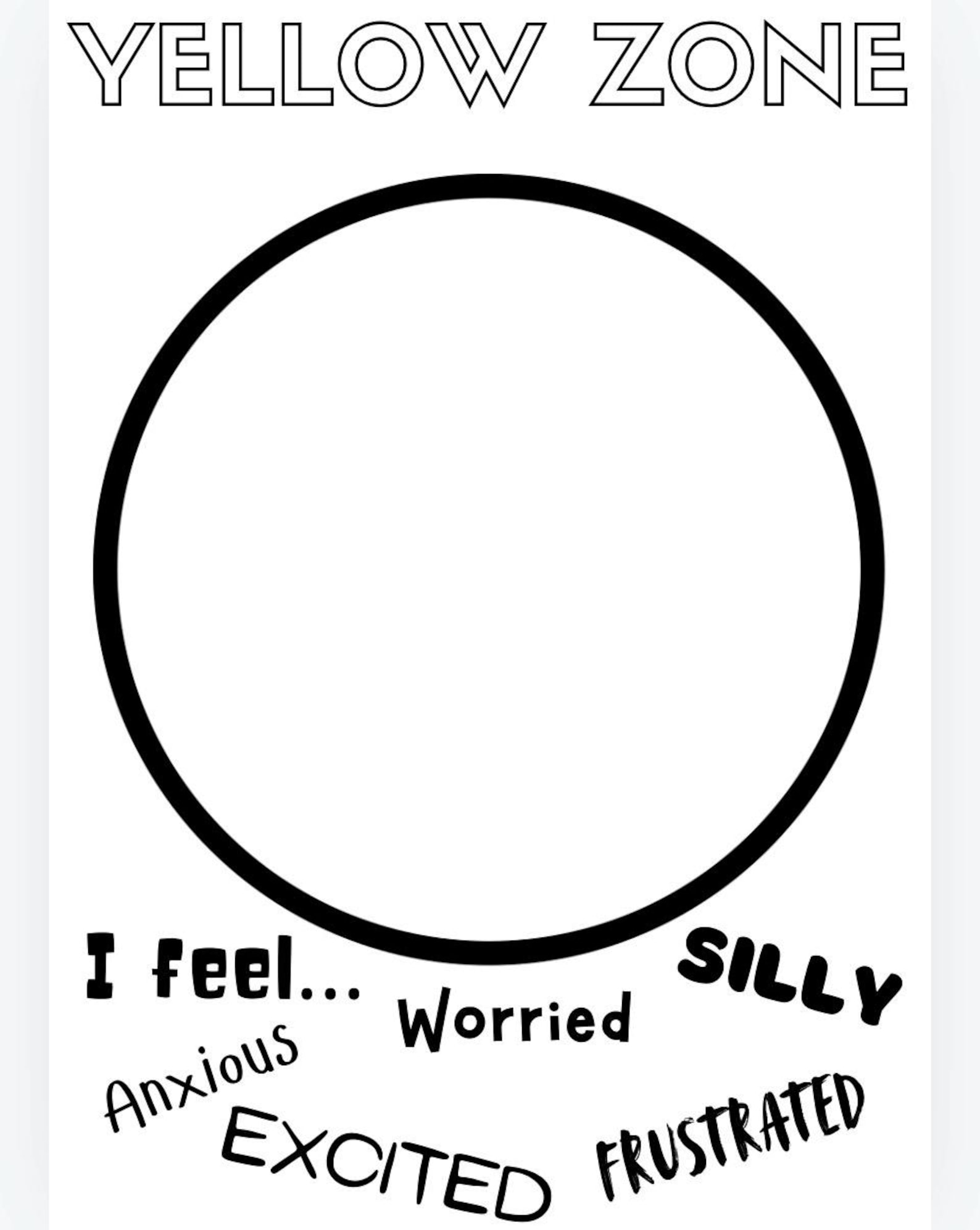 Zones of Regulation Fun Emoji Worksheets. Colouring Page, Art Project ...